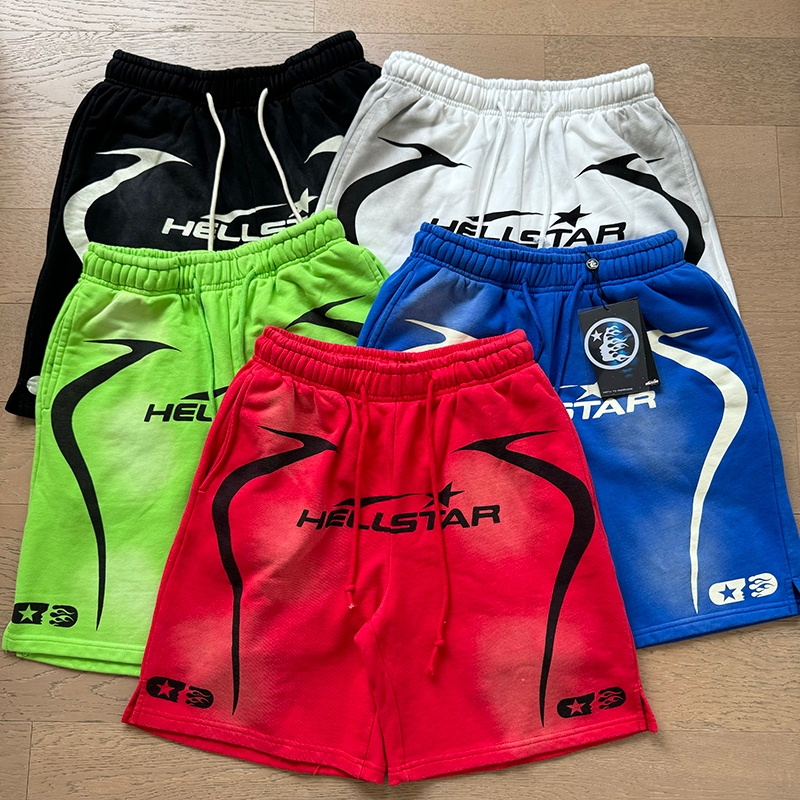 HELLSTAR CAP 10 High Street Casual Loose Sports Shorts para Homens Hip ...