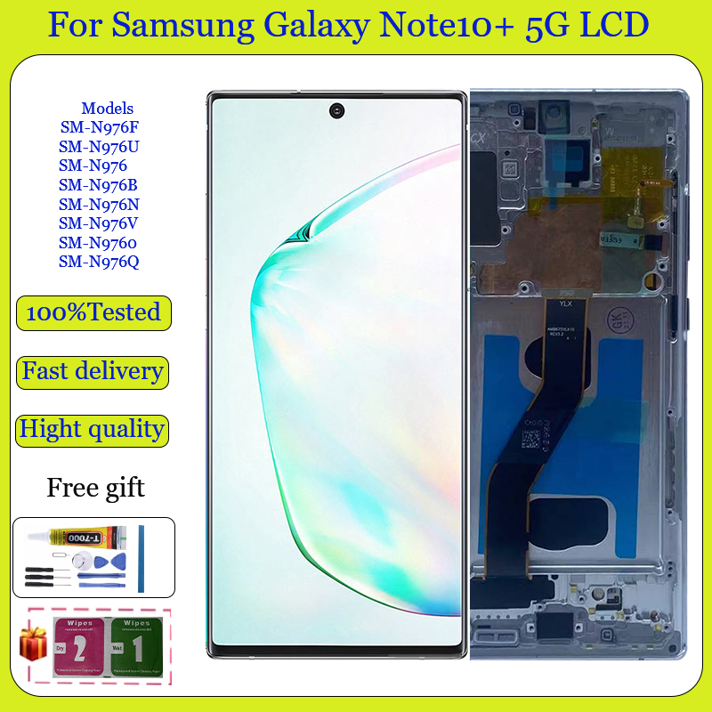 Tela De Toque LCD AMOLED Original Samsung Galaxy Note10 + 4G 5g Com ...