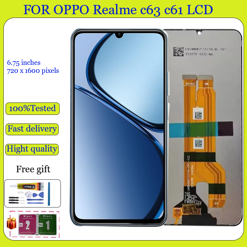 6.75 " Original Para OPPO Realme c61/C63 4G Moldura De Tela LCD ...