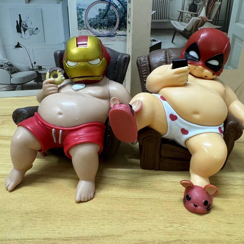 12cm Anime Superhero The Avengers X-Men Fat Iron Man Deadpool Mentir O ...