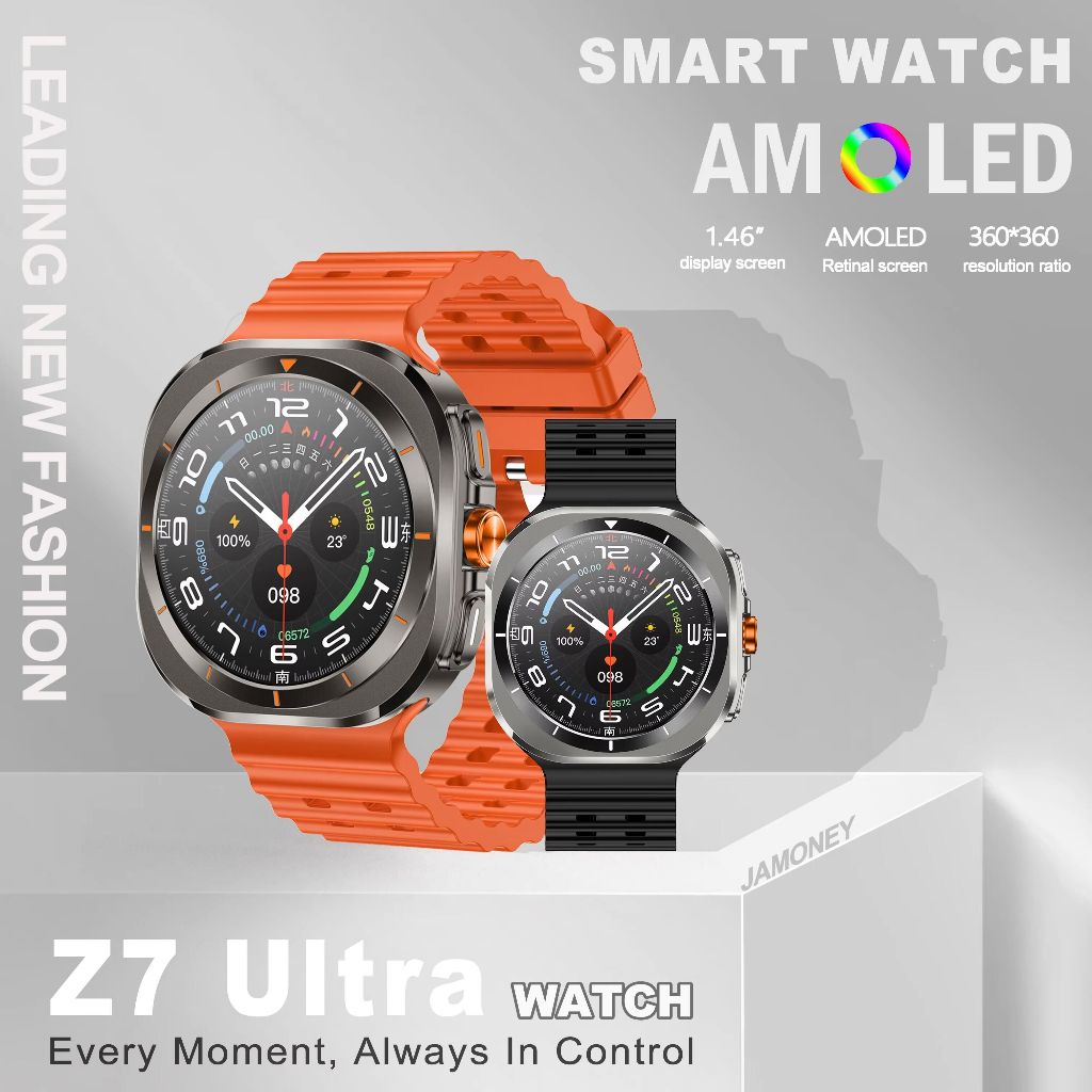 2024 Z7 Smartwatch Relógio UltraTela Redonda Água Bússola AI Dail ...