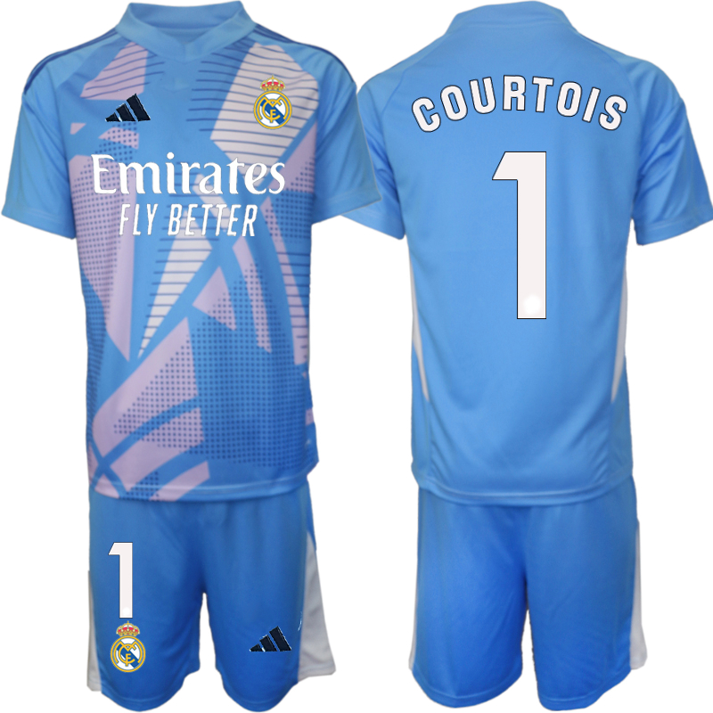 2024-25 Temporada Real Madrid Goleiro Futebol Crianças Jersey Kit ...