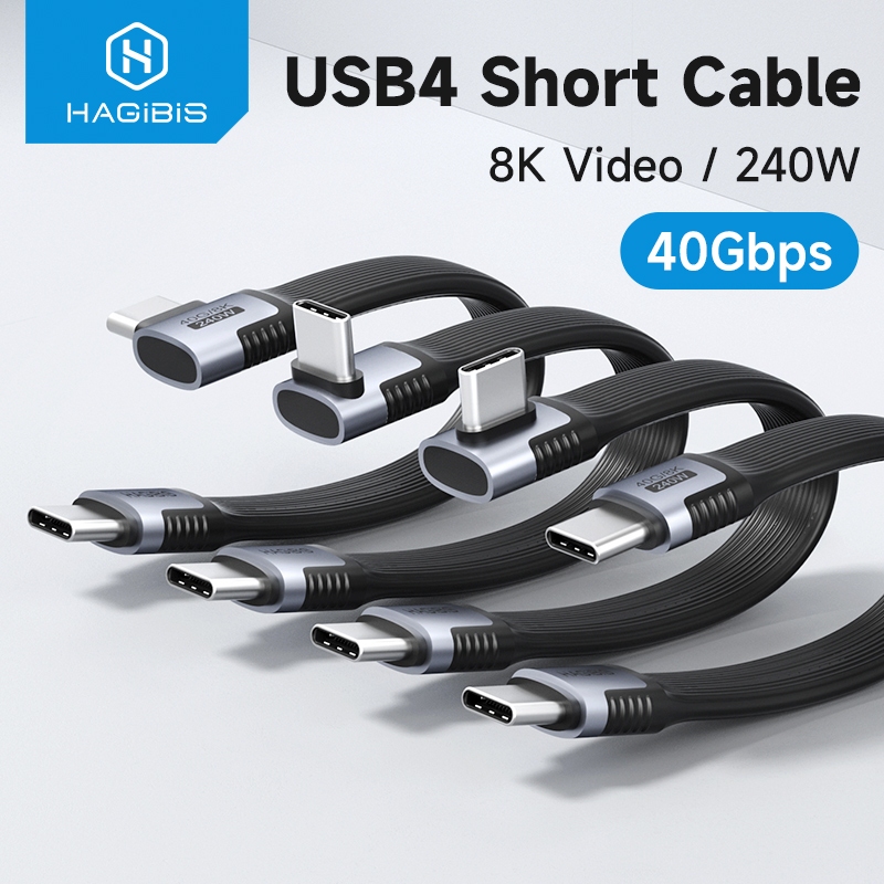 Cabo De Dados Hagibis USB4 40 Gbps USB C Para Type Curto PD 240W 8K ...