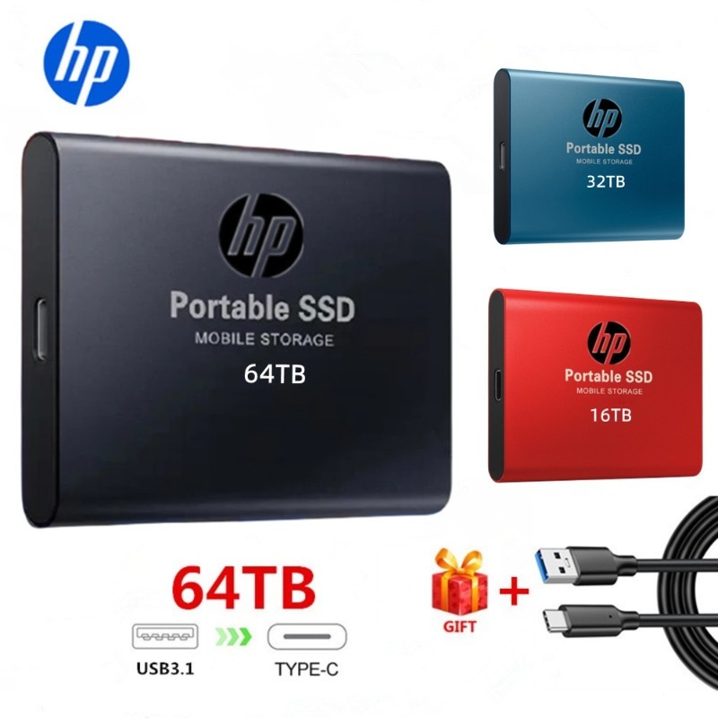 64TB SSD 16TB De Alta Velocidade Disco Rígido Externo De Estado Sólido Portátil USB3.1 8TB ...