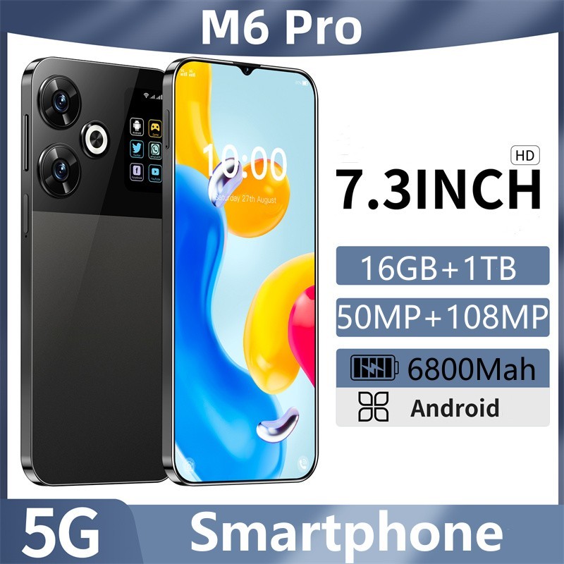 Smartphone M6 Pro Celular 7.3inch Tela Cheia Celulares Telefone Android ...