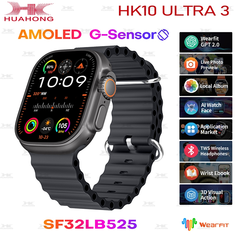 2024 HK10 Ultra 3 AMOLED Gen5 Smart Clock for Men and Women Chat GPT ...