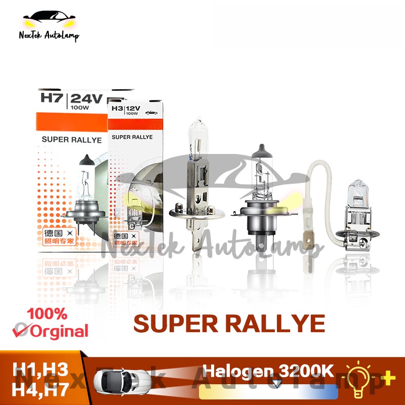 For OSRAM Super Rallye H1 H3 H4 H7 12V 24V 80W 100W 100/90W 3200K High ...