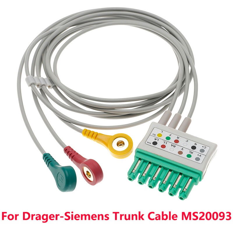 6 Pinos ECG EKG 3/5 Fio De Chumbo De Eletrodo MP03401 MP03402 MP03403 ...