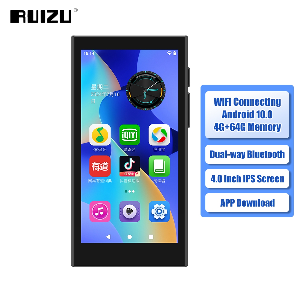 RUIZU Z90 64G WiFi Leitor De Música 4.0 Polegada Tela HD Suporte App ...