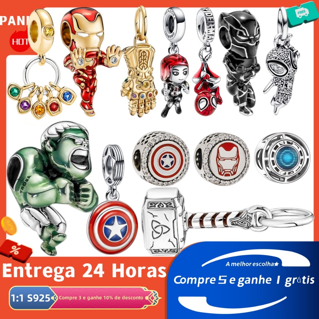 Berloque Charm Vingadores Série Marvel Pingente Homem De Ferro | Shopee ...