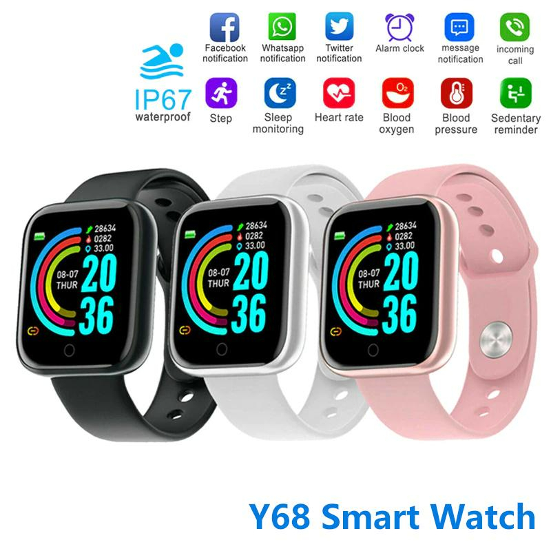New Smartwatch Bluetooth IP67 Waterproof Y68 Fitness Tracker Sports ...