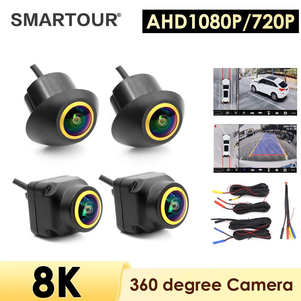 Smartour 8K 360 Graus Câmera De Carro Visão Surround 1080P Ahddireita ...