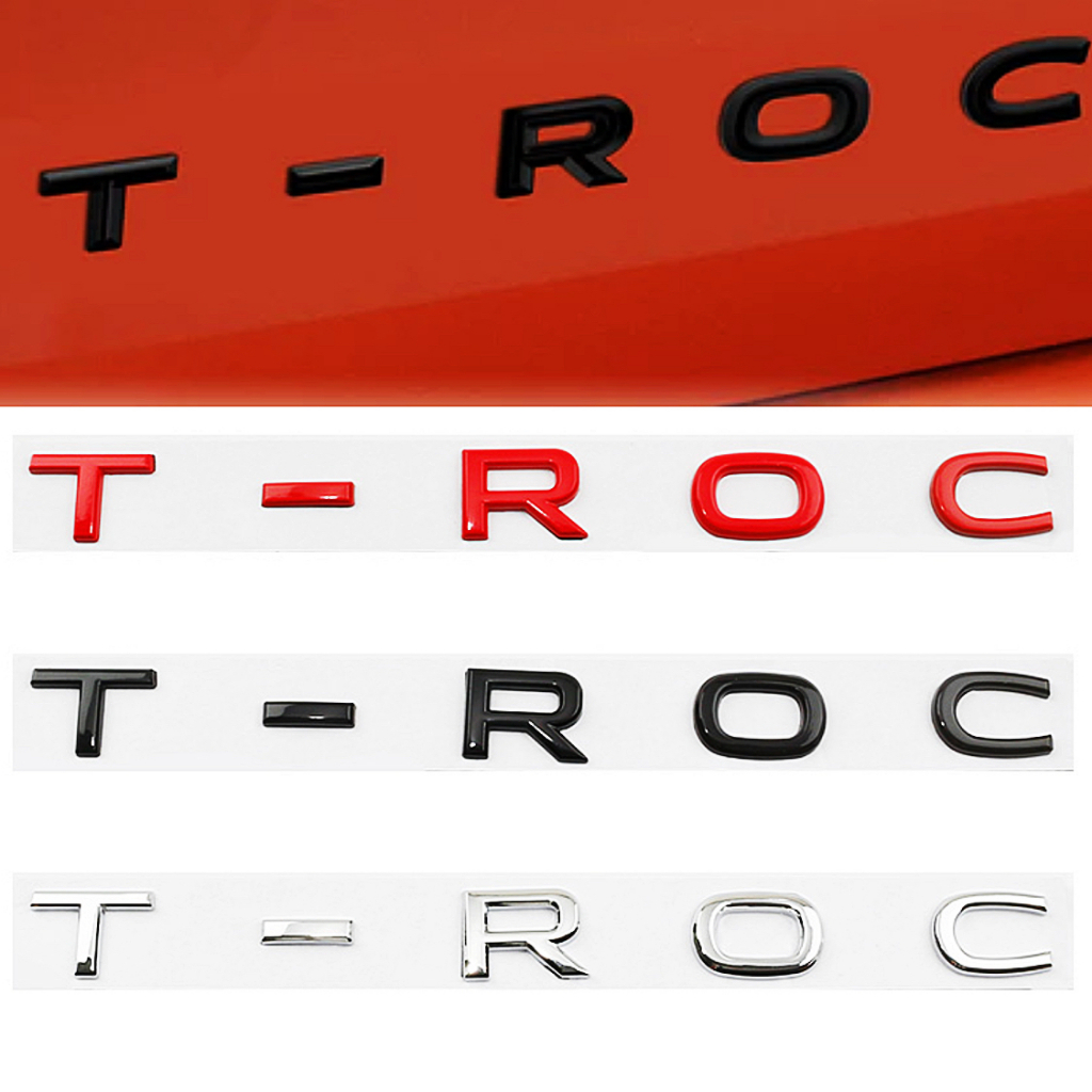 VW 3D Metal T-ROC Logo Carro Traseiro Tronco Emblema Adesivo Para ...