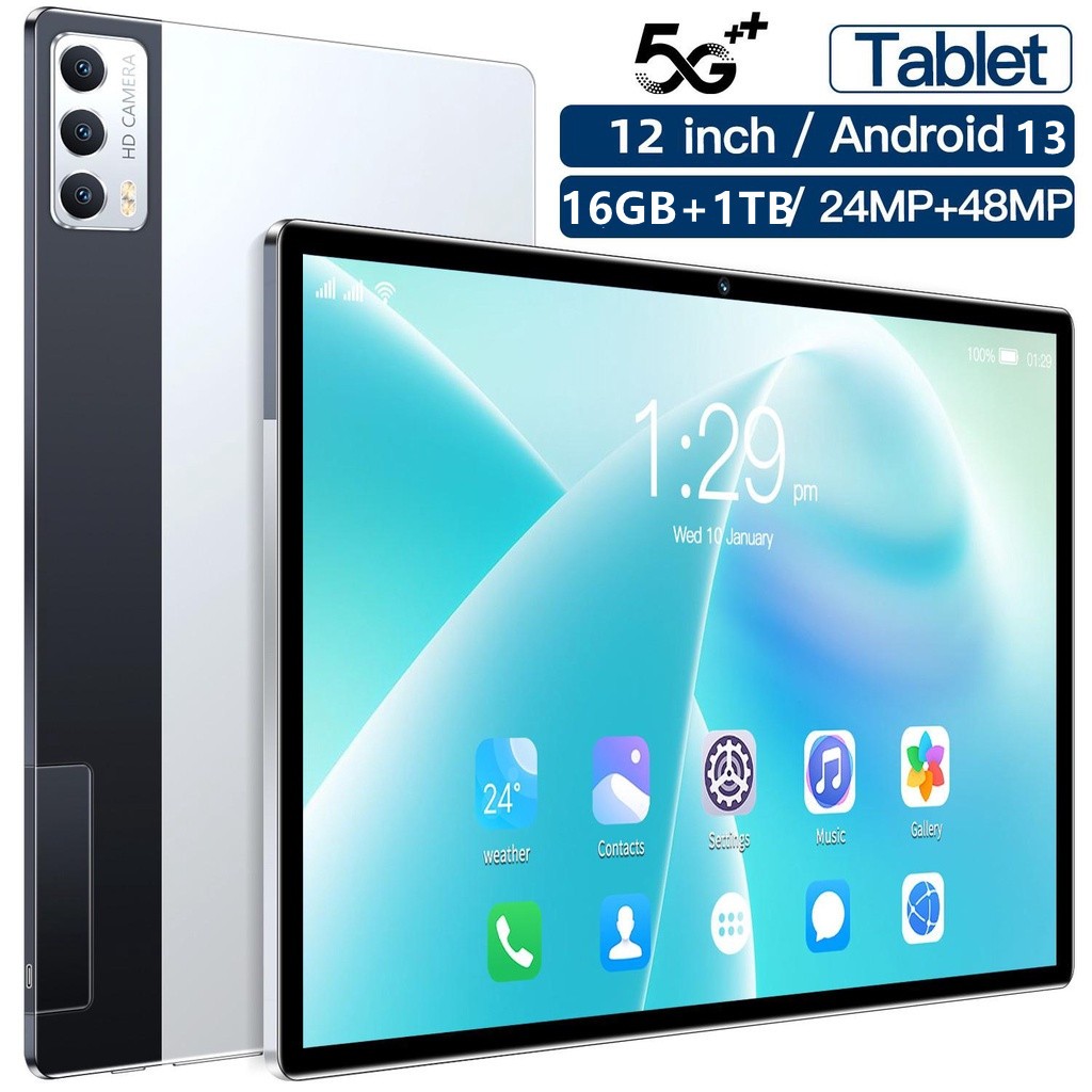 2024 Novo Tablet De 12 Polegadas 16GB + 1TB Android 13.0 Dez Core HD ...