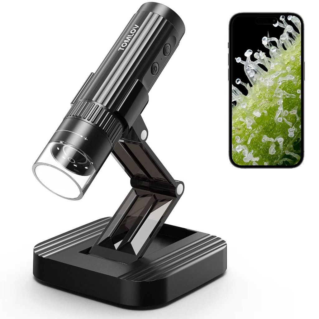 TOMLOV Microscópio Digital WiFi Sem Fio 50X-1000X Portátil USB Trichome ...
