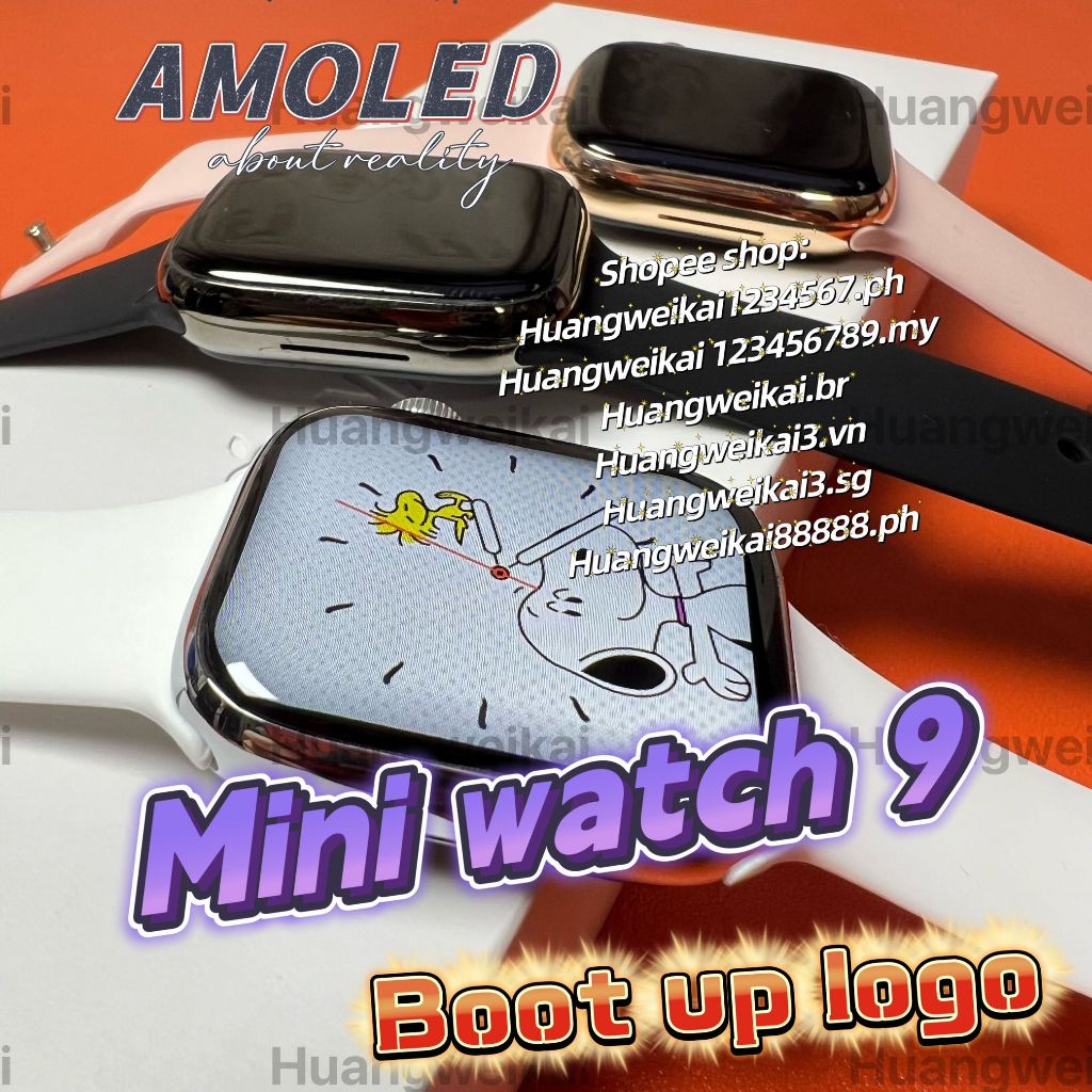 41MM Smartwatch Relógio De Aço Inoxidável 9mini Borda Com Logotipo De ...