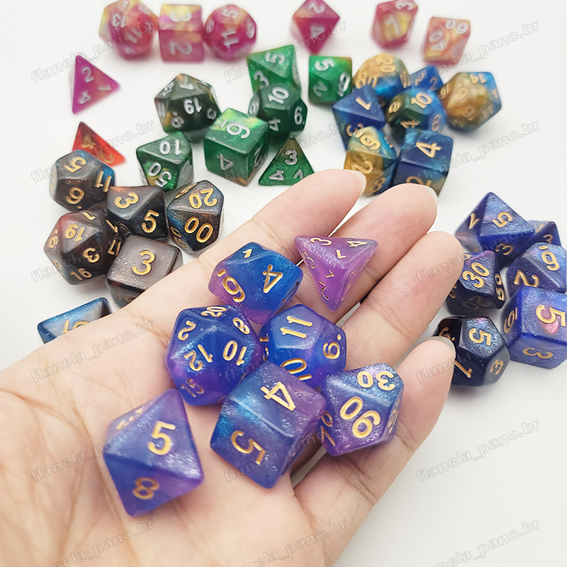 Conjunto de Dados Poliédricos para Jogos - Acessórios de RPG, Material ...