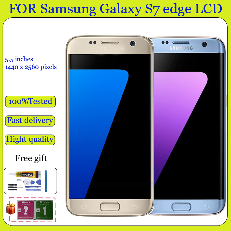 5.5 " ; AMOLED Original Para Samsung Galaxy S7 edge LCD G935F G935FD Display Digitalizador De ...