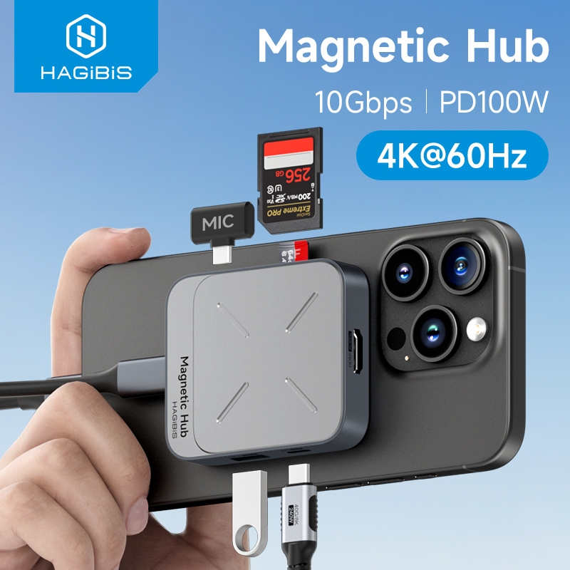 Hagibis 7 Em 1 Hub Magnético USB C Tipo-Adaptador Multiporta Docking ...