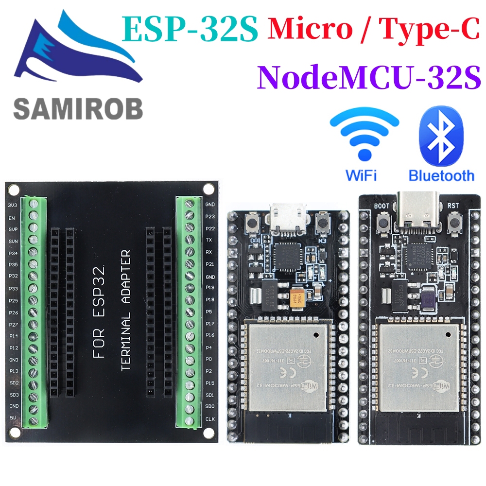 Placa De Desenvolvimento Esp32 Esp 32s Nodemcu Micro Type C Módulo Sem