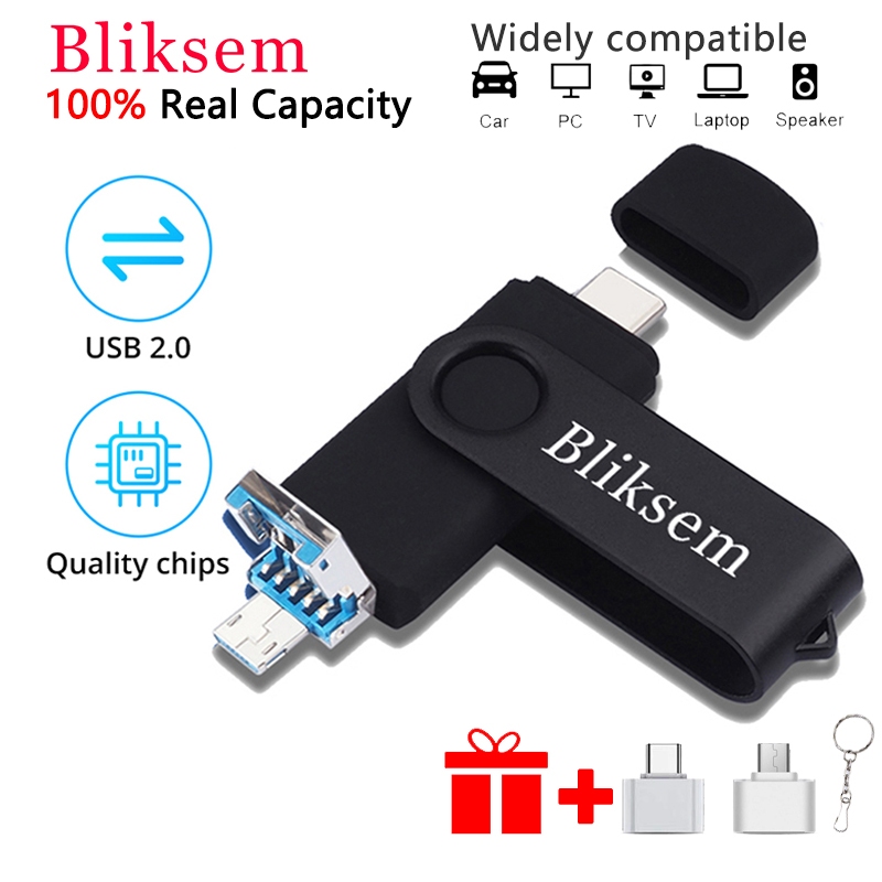 Bliksem Original TYPE-C Dois em Um Flash Memory Stick 8GB 16GB 32GB 64GB USB 2.0 Memory Stick ...
