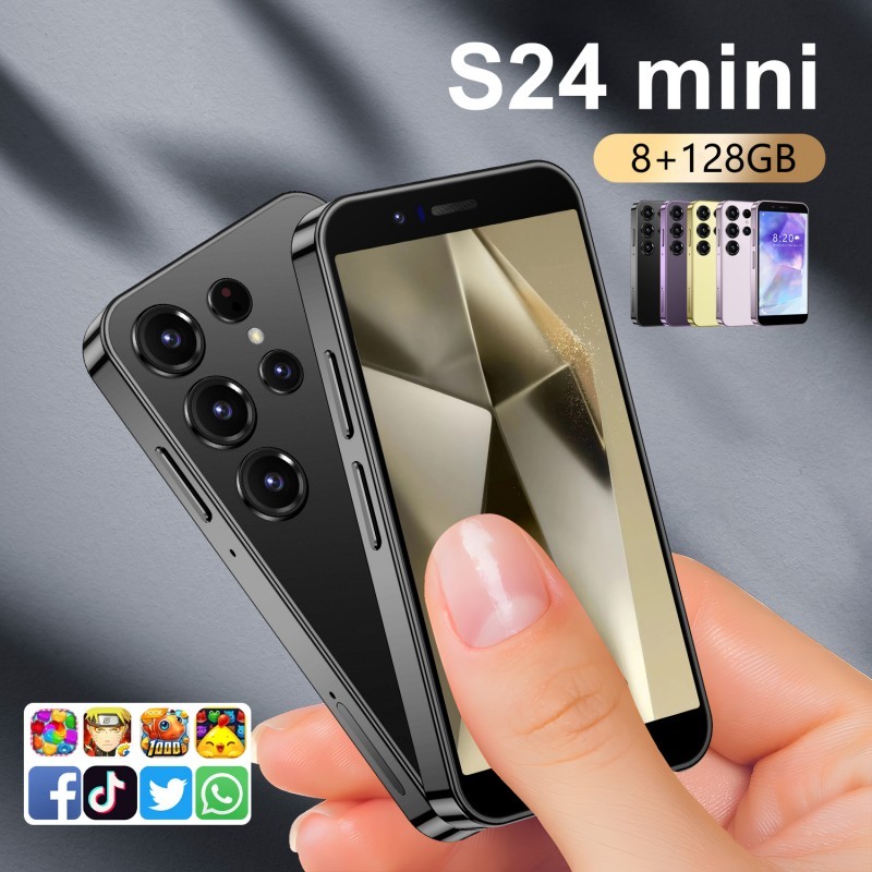 S24 mini Celular Telefone 8 + 128 Gb Smartphone Android 4.0Polegadas ...