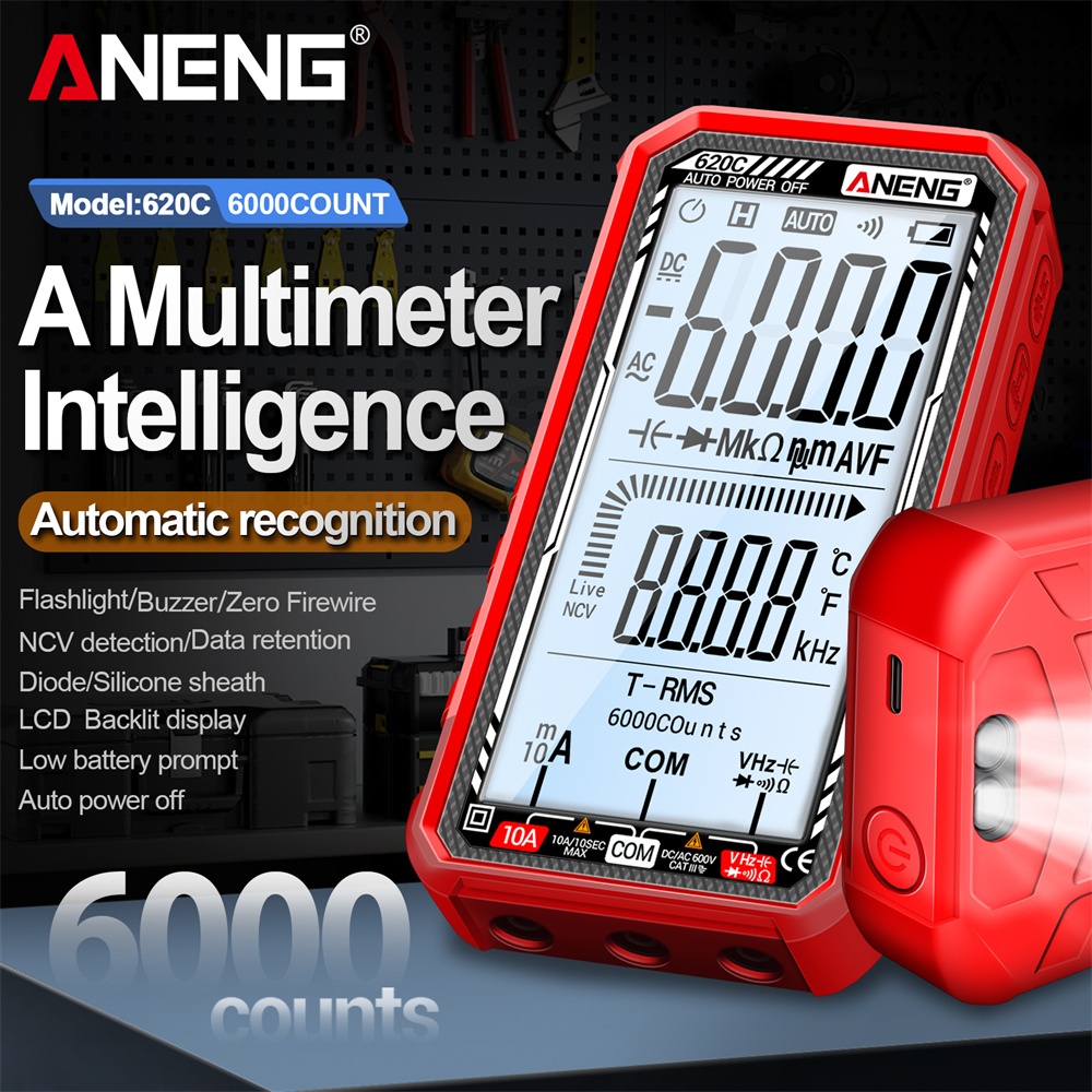 ANENG 620C Multímetros Digitais Integrados De Bateria De Lítio 6000 ...