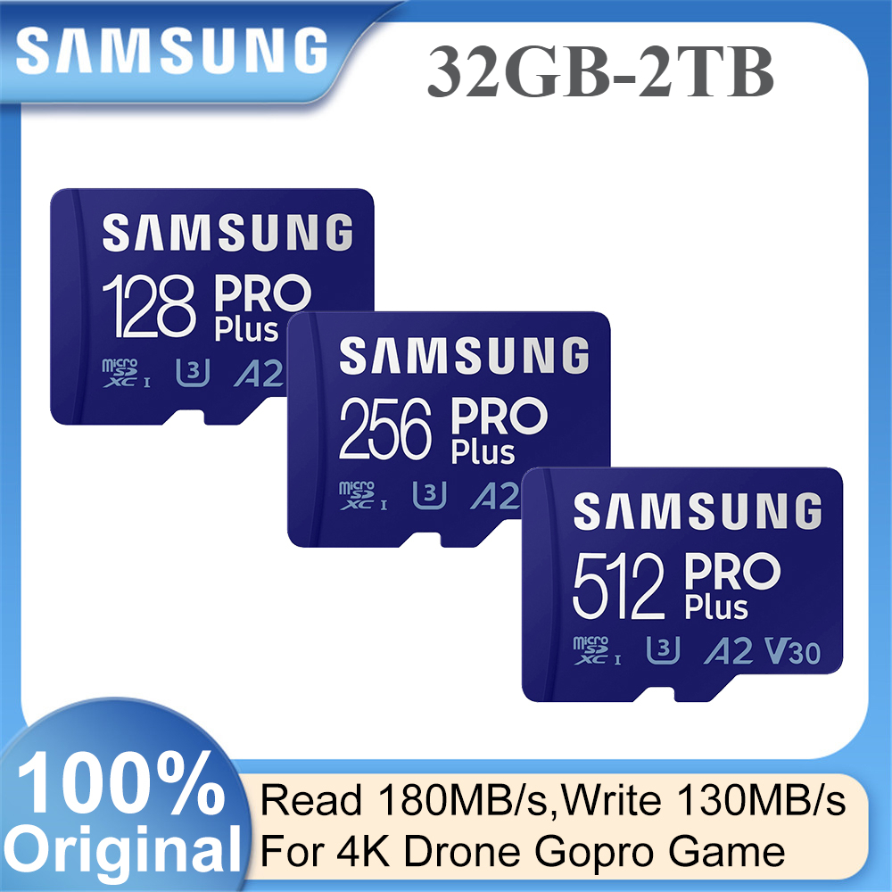 SAMSUNG EVO Plus Cartão Micro SD 128GB 64GB 512GB 256GB 1tb 2tb Pro De Memória Flash U1 U3 4K ...