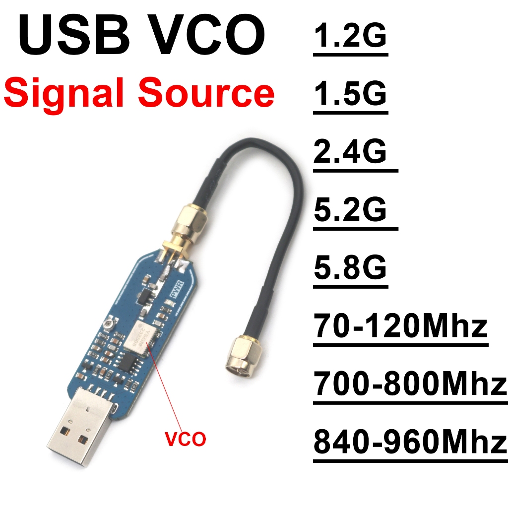 Fonte De Gerador USB VOC RF 70-120Mhz 700-800M 915M 1.5G 2.4Ghz 5.8Ghz F/WIFI BT Rádio FM Lura ...