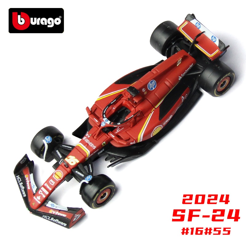 Bburago 2024 Ferrari F1 SF24 SF23 Miniatura diecast Modelo 1/43 Fórmula Um Estático F1-75 SF1000 ...