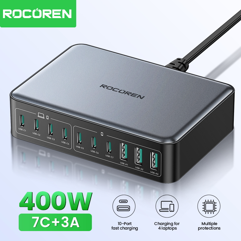 Rocoren 400W 7C + 3A Série De Estação De Energia Carregador De Mesa De ...