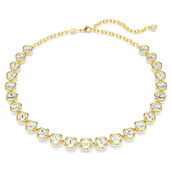 Colar Swarovski Imber Tennis Com De Cristal Dourado E Caixa De Presente ...