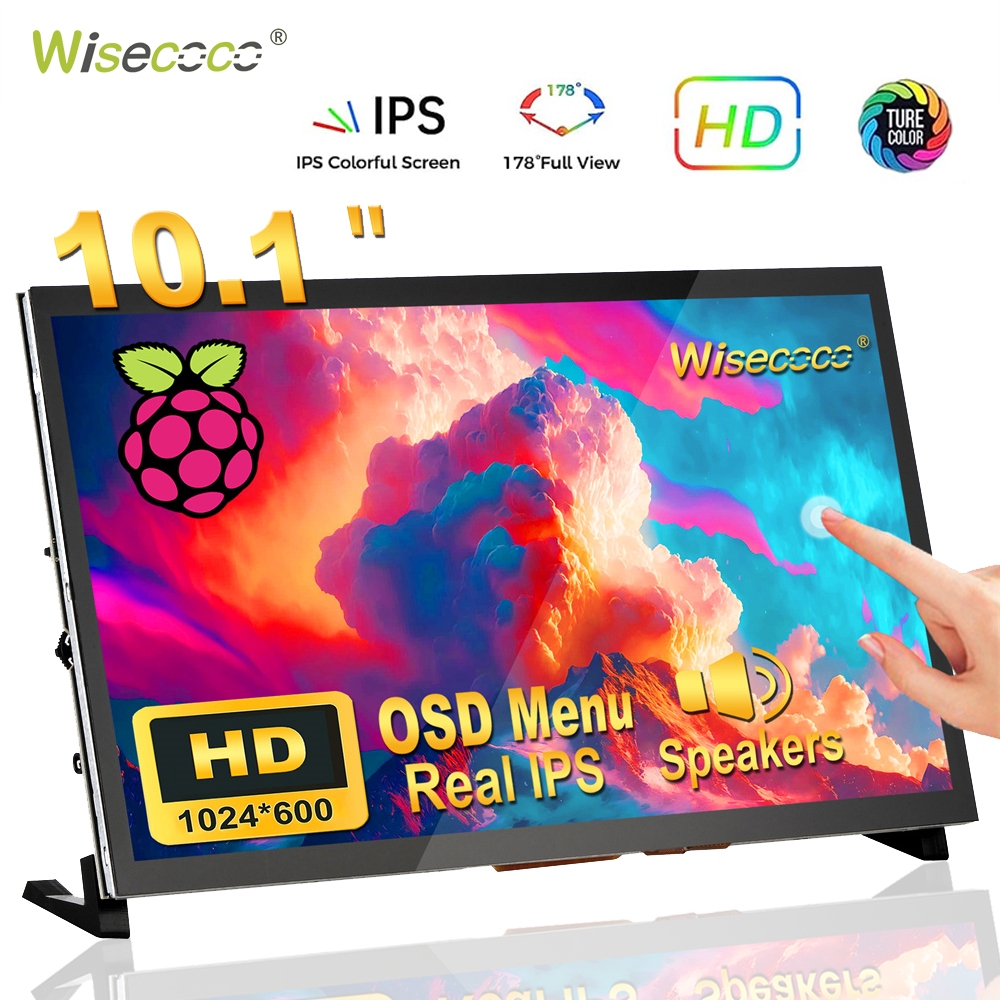 Tela Portátil Raspberry Pi 7 "/10.1 " Touchscreen 1024x600 HDMI Monitor ...