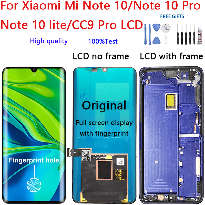 Para Xiaomi Mi Nota 10/10 Pro/lite/CC9 M1910F4E M1910F4G M2002F4LG Display LCD Tela De Toque ...