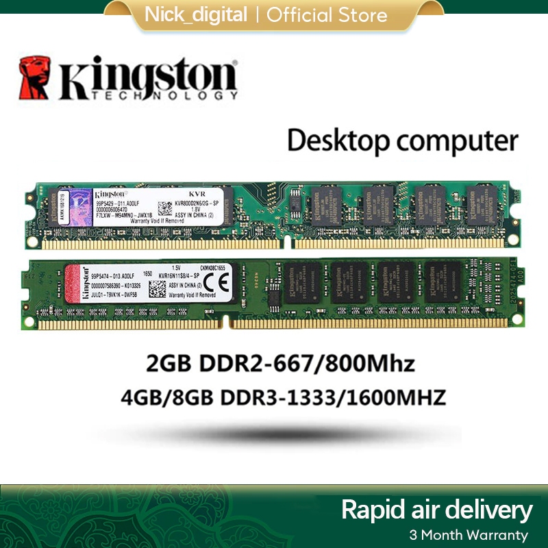 Kingston DDR3 RAM 8g 4g 2g 667Mhz 800Mhz 1600mhz 1333mhz 1066mhz Memória Para PC3-12800U U-DIMM ...