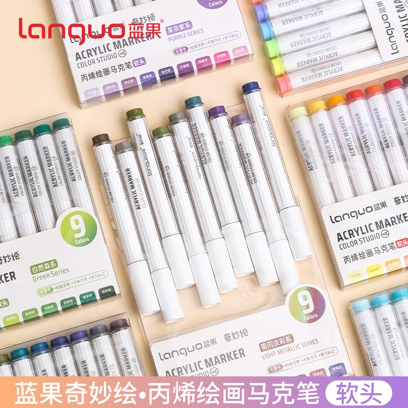 Languo Marcador Acrílico De Pintura De 144 Cores , Cabeça Macia , Cor ...