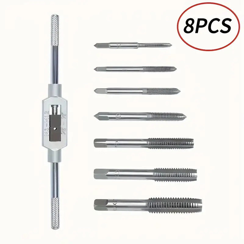 Jogo De Macho Com Vira Macho 8 Pças M3 A M12 Pra Abrir Rosca | Shopee ...