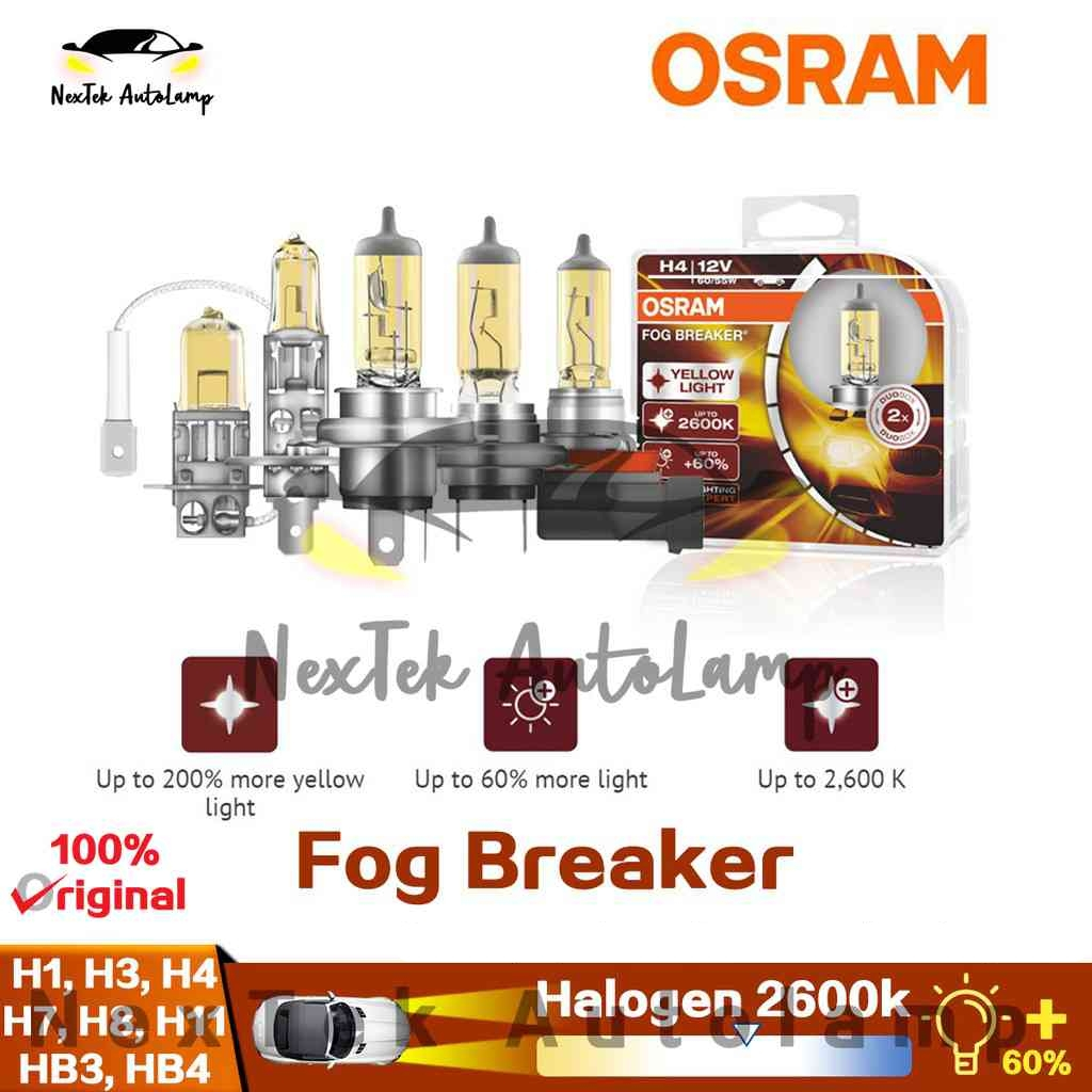 OSRAM Fog Breaker H1 H3 H4 H7 H8 H11 H16 HB3 HB4 12V 2600K Luz Amarela ...