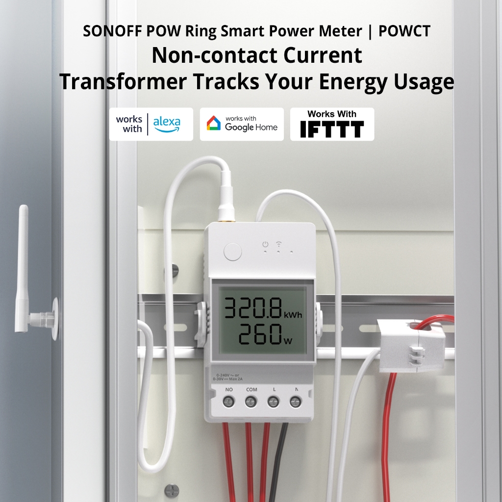 SONOFF POWCT 100A Anel WiFi POW Ring Medidor De Energia Inteligente ...