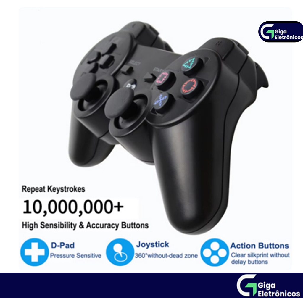 Controle Ps3 Playstation 3 joystick Sem Fio De Impacto Duplo | Shopee Brasil