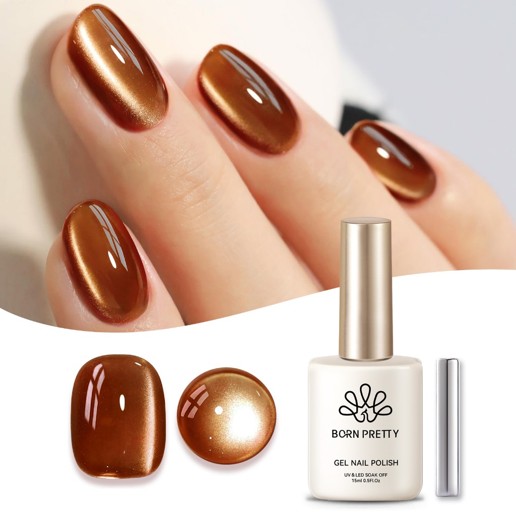 BORN PRETTY 15ml Moonlight Cat Magnético Eye Gel Esmalte Cor Marrom UV ...
