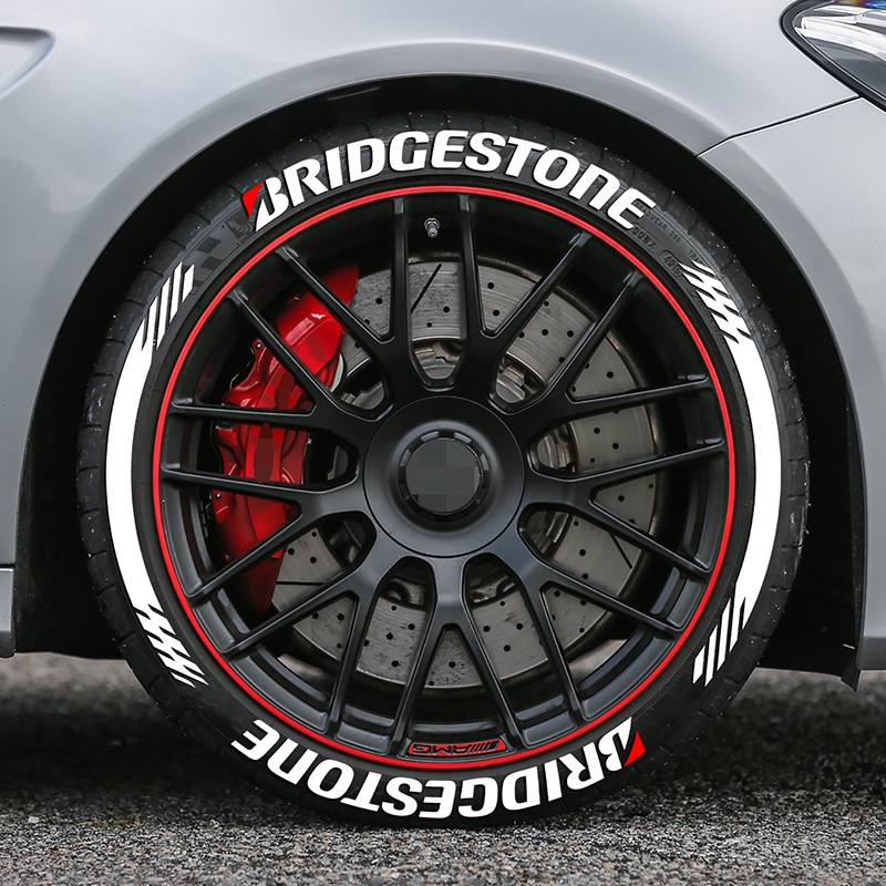 2PCS BRIDGESTONE Car Tire Sticker Motorcycle Tyre Sticker PVC Sectional ...
