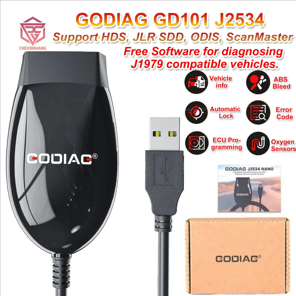 GODIAG GD101 J2534 Compatível Com J2534 Passthru E ELM327 Diagnosticar ...