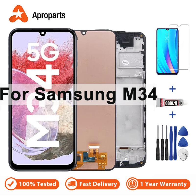 Display Para Samsung Galaxy M34 5G M346 M346B LCD Com Tela De Toque ...