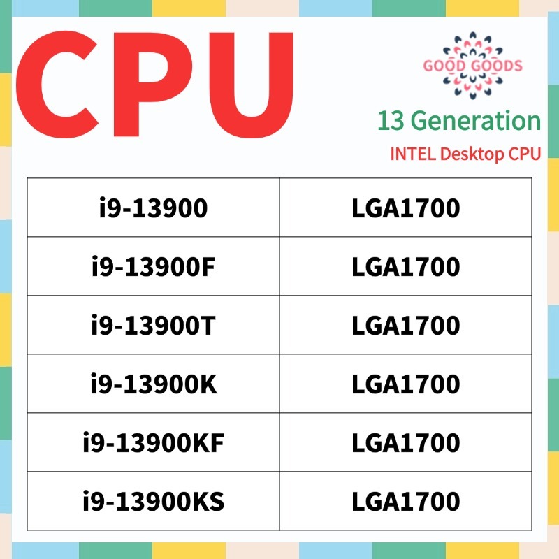 i9-13900 13900F 13900T 13900K 13900KF 13900KS 13a Geração INTEL Core ...