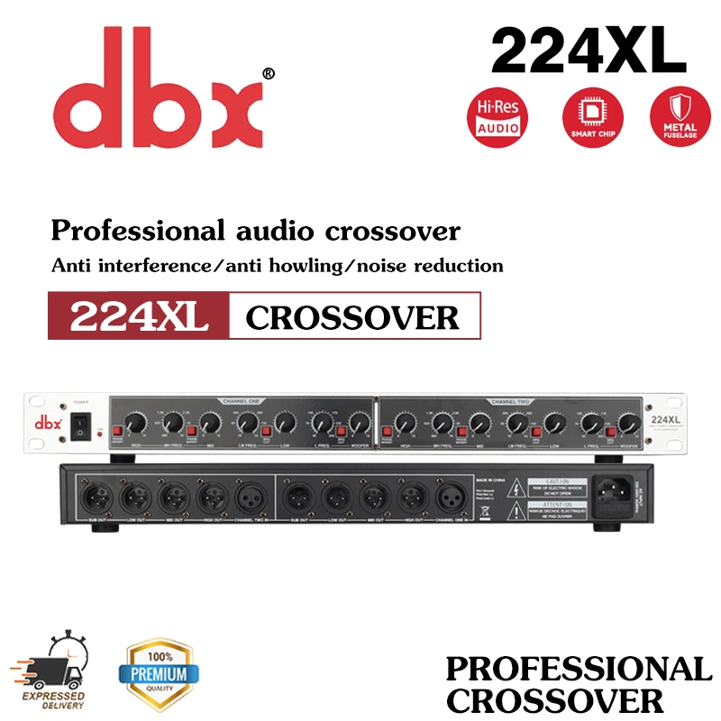 Divisor de Crossover de áudio Dbx 224XL 4, Crossover de frequência eletrônica profissional ...