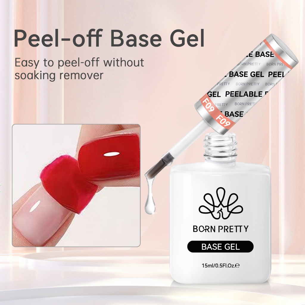 BORN PRETTY Peelable Base Top Gel Transparente Soak Off UV Led Nail Art ...
