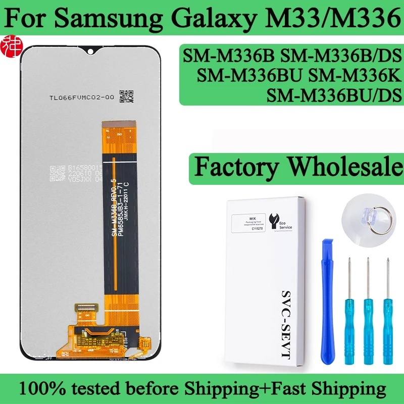 HR Para Samsung M33 5G M336 M336B Display LCD Tela De Toque Digitador Assembléia M23 M236 M236B ...
