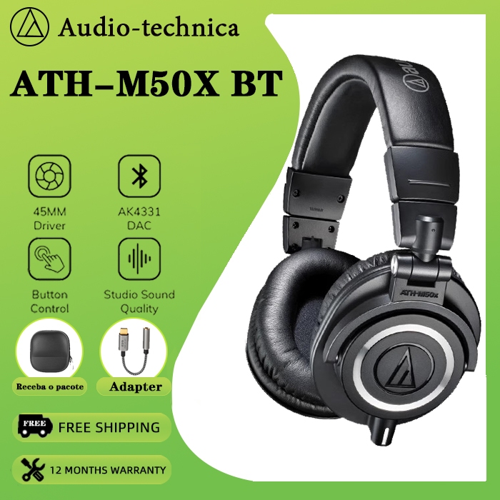 Audio Technica ATH-M50xBT2 DS Monitor Profissional Fone de Ouvido Monitor Sem Fio Bluetooth ...