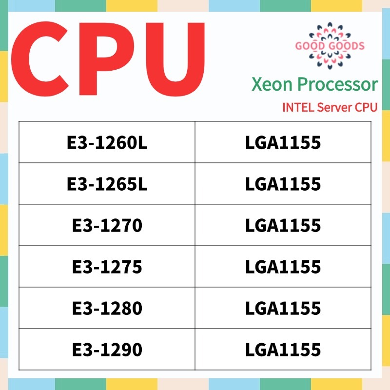 E3-1260L 1265L E3-1270 E3-1275 E3-1280 E3-1290 INTEL Xeon Processador ...